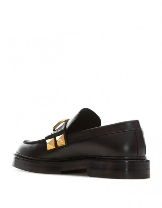 Pantofi VALENTINO GARAVANI, Logo Metalic Auriu, Black - 3Y2S0F09ELI0NO ...