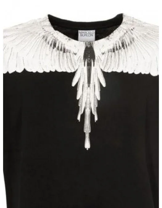 Tricou Marcelo Burlon, Black, Bumbac - CMAA018R21JER0011001