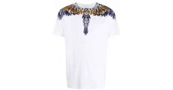Tricou Marcelo Burlon, Yellow and Blue, Alb - CMAA018S22JER0030118 ...