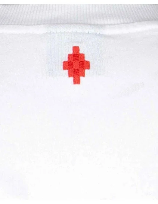 Tricou MARCELO BURLON, Circle Feathers, Alb - CMAA054C99JER0030109 ...