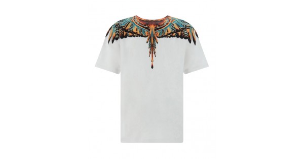 Tricou Marcelo Burlon, Multicolor Wings, Alb - CMAA056S24JER0020120 ...