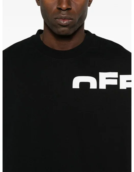 Tricou OFF WHITE, Off Split, Logo Print, Black - OMAA120S25JER00B1001 ...