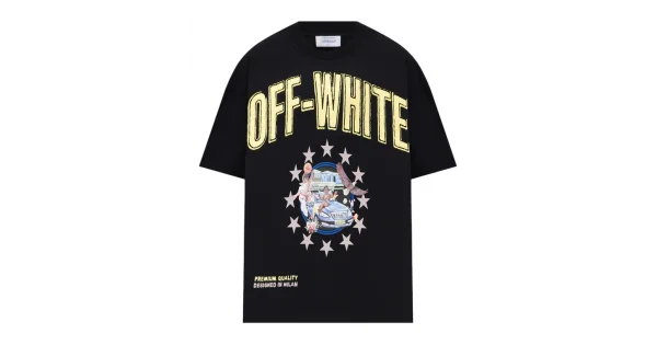 TRICOU OFF WHITE, Fresco Star Print, Logo, Black - OMAA161S25JER0011019 ...