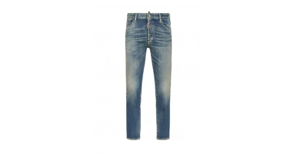 JEANS DSQUARED2, Medium Sandy Wash, Skater Fit, Bleu ...
