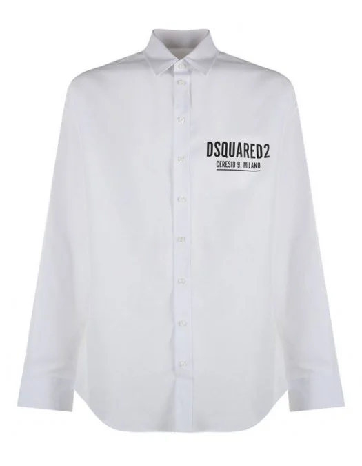 Camasa Dsquared2, Logo Frontal Ceresio, White - S74DM0652S36275100 ...